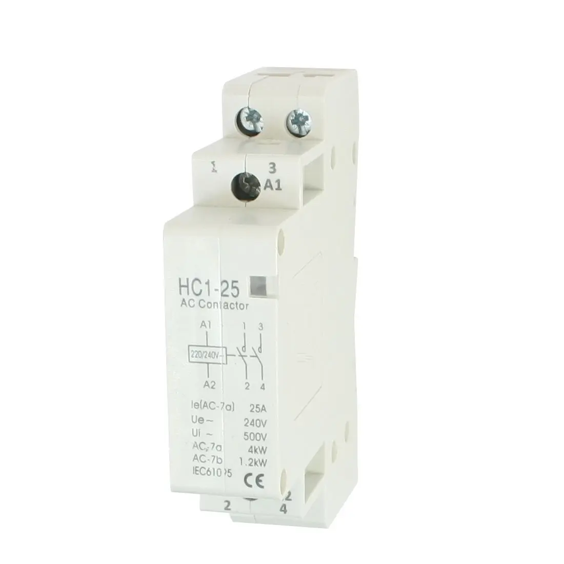 AC 240V 25A 2 Reed AC Contactor 2P Closed Domestic 35 mm DIN Rail ...