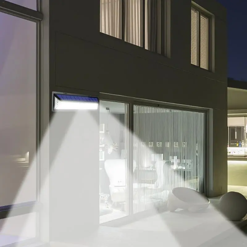 66LED Wall Lamp Solar Waterproof White Light Three Sided Human Body ...