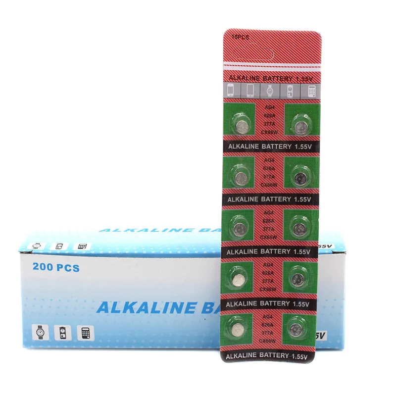 100pcs/pack Ag4 Button Cell Battery 377a Lr626 Batteries 1.55v Sr66 ...