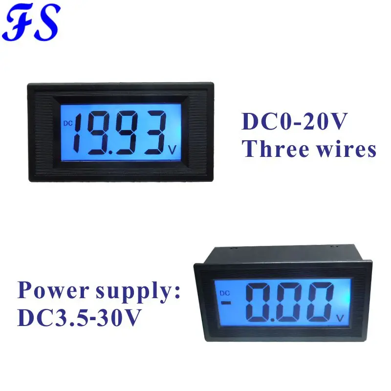 Lcd Digital Voltmeter Dc 0-20v Voltage Meter Volt Panel Meter Voltage ...