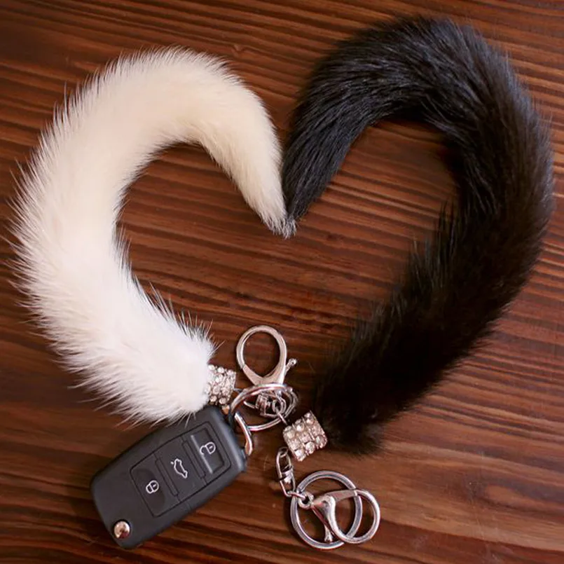 Mink Tail Keychain | Genuine Mink Tail | Mink Fur Tail | Mink Fur Bag ...