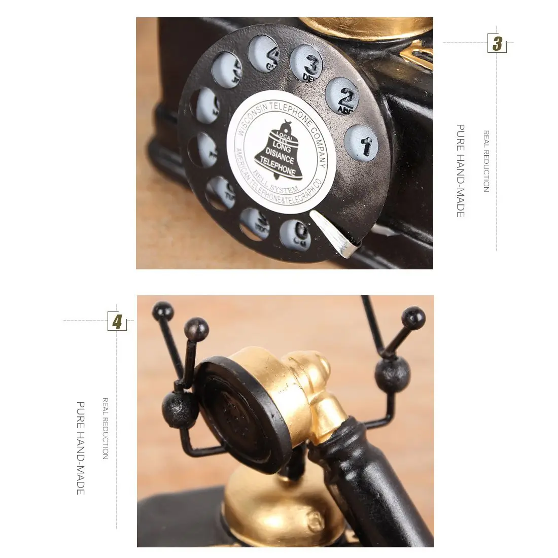 Industrial loft Retro Rotary Phone Model Crafts Decoration Shop Cafe ...