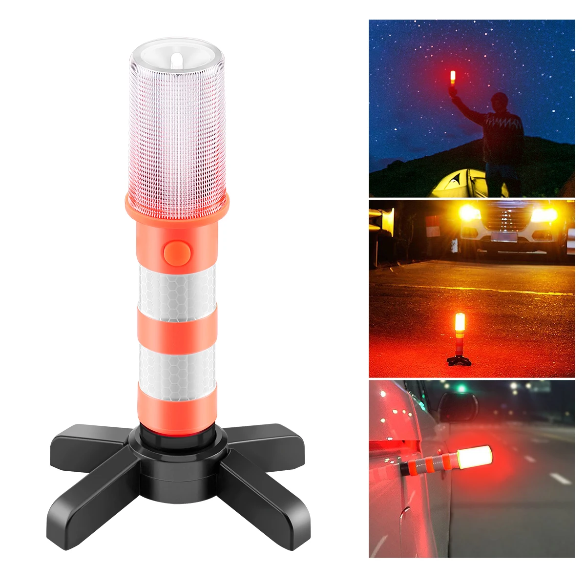 Magnetic Portable LED Emergency Roadside Flares Detachable Stand Beacon ...