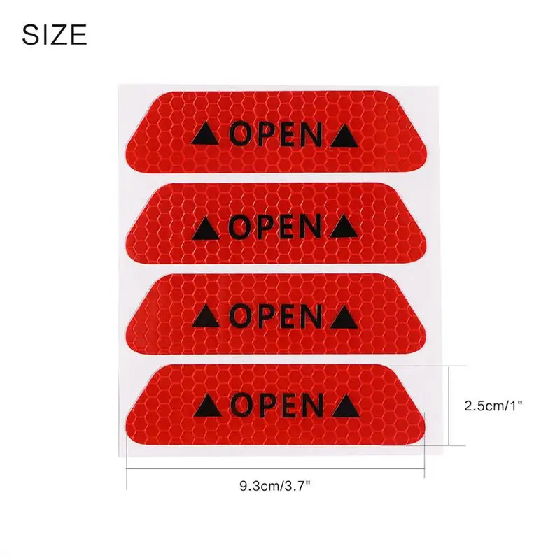 4 Pcs Car Warning Stickers Car OPEN Reflective Decal Sticker Waterproof ...