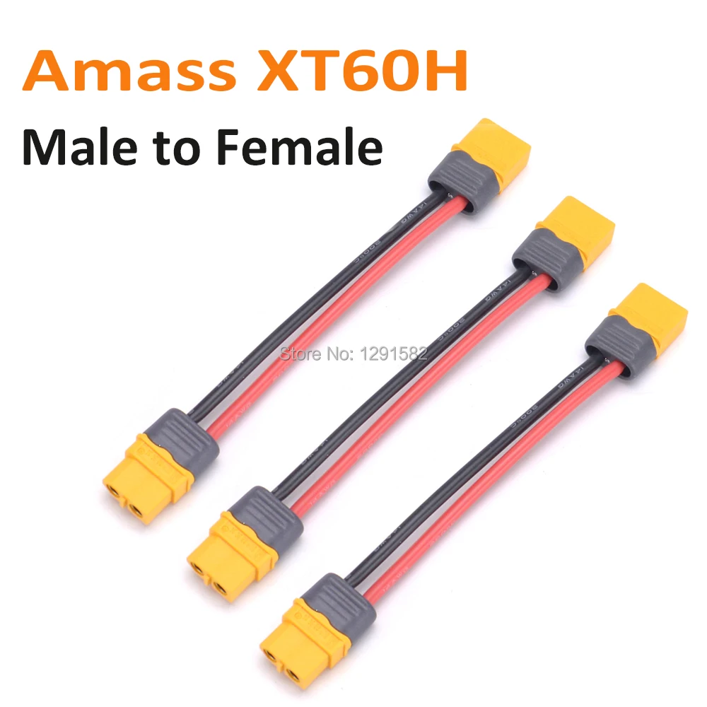 Amass Xt60 Xt60h Male To Female Adapter Plug Connector 14awg Wire Cable For Rc Lipo Battery ...