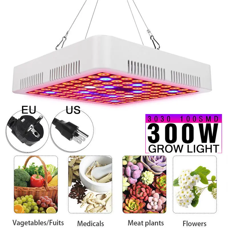 100PCS LED Growing Lamps 300W Grow Light Hydroponic Full Spectrum ...