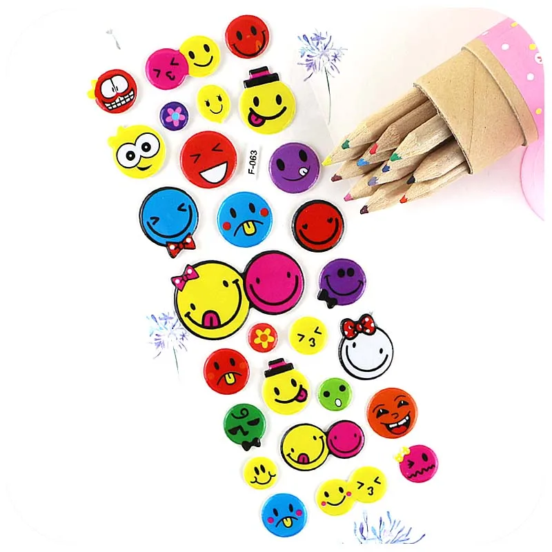 6 Sheets Classic Toys Smile Sticker Smiley Face Self-Adhesive Label for ...