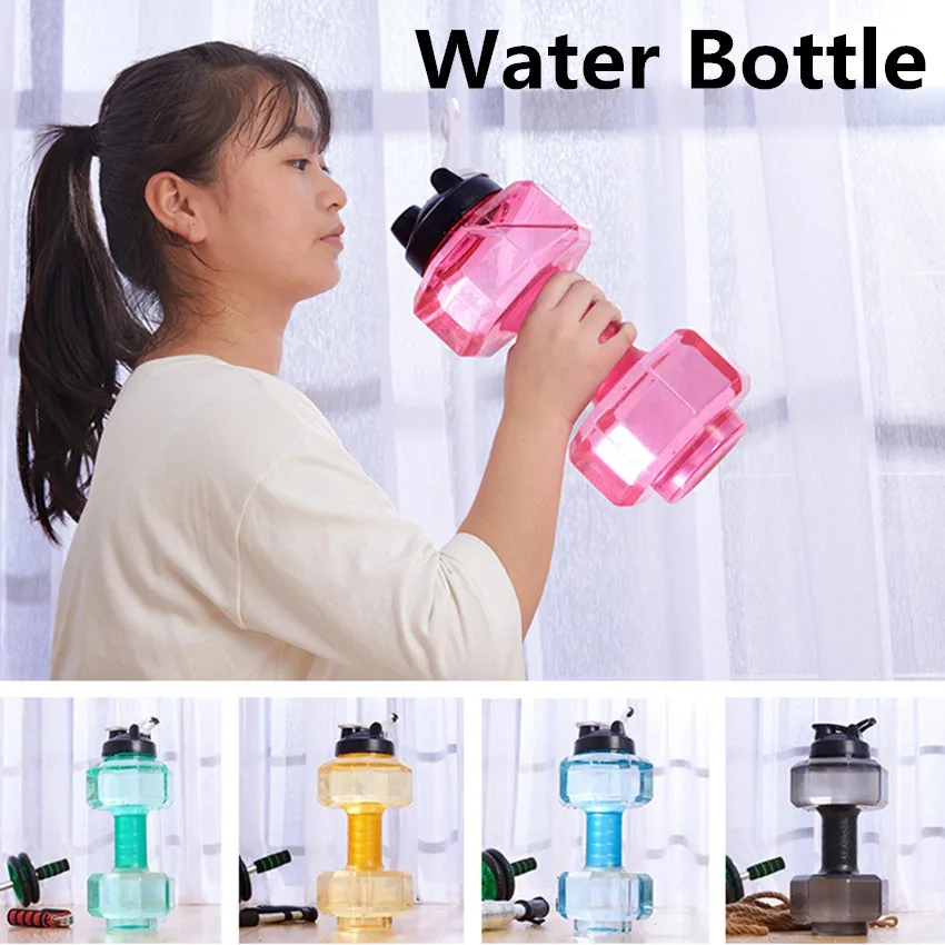 Garrafa de plástico em forma de halteres 2.5l, recipiente de água para ...