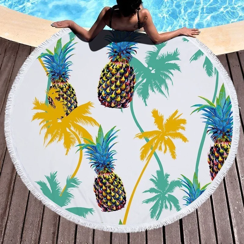 Fruit Pineapple Pattern Printed Soft Microfiber Beach Towel Bedroom ...