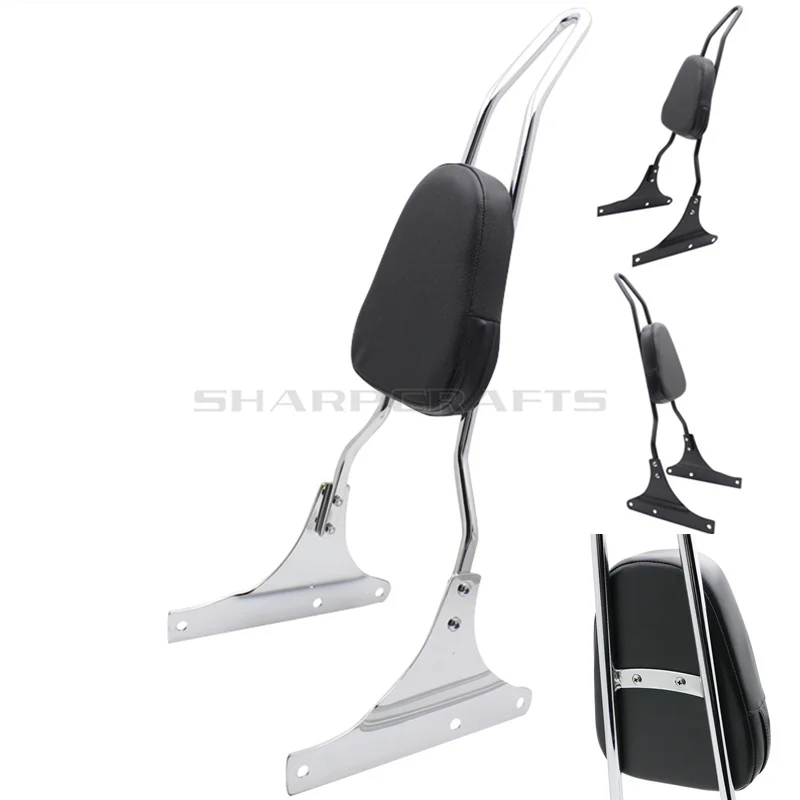 Motorcycle Spike Bow Passenger Backrest Sissy Bar Back Cushion For ...