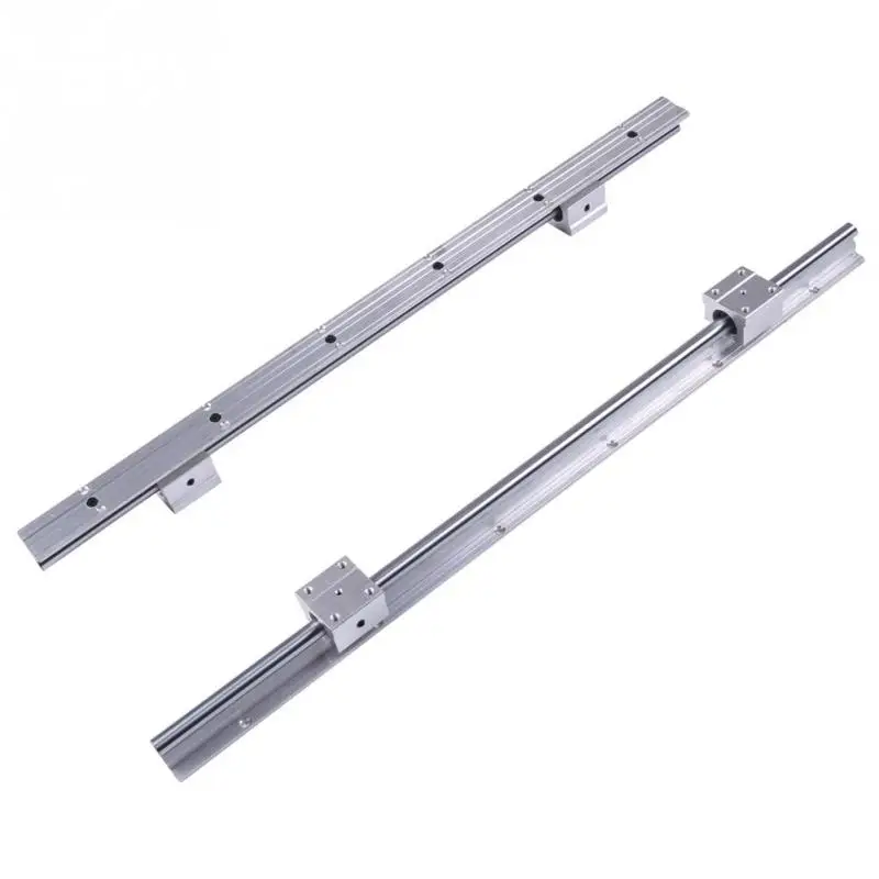2Pcs SBR12-600mm Linear Bearing Rail Slide Guide Shaft + 4Pcs SBR12UU ...