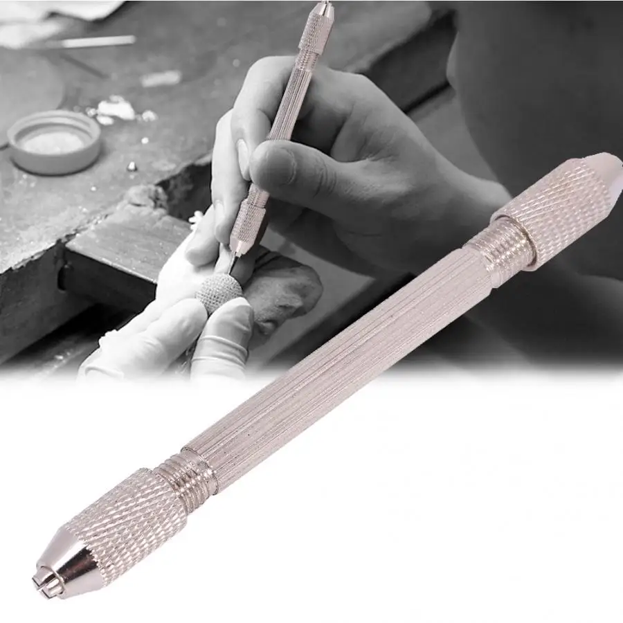 Professional Metal Double End Pin Vise Chuck Hand Drill Bit Twist for ...