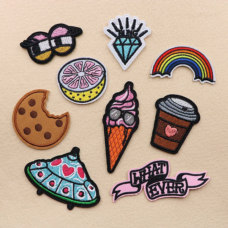 Pgy 1 Pc Letters Cartoon Embroidered Patch Stripe On Clothes Patches ...