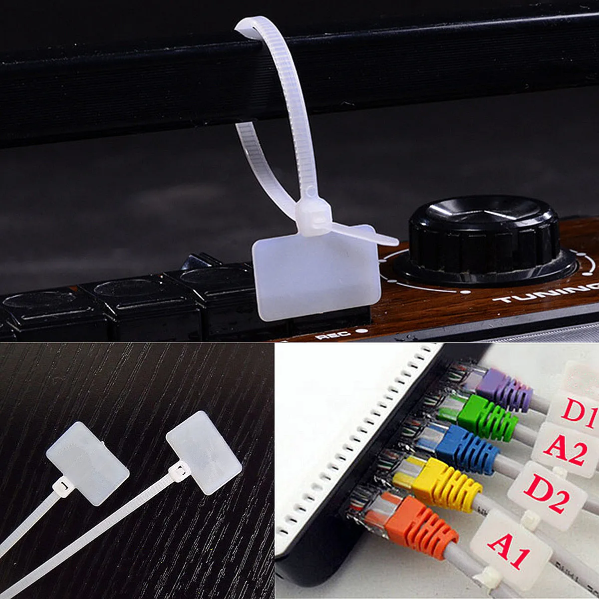 Self Locking Label Tie 100pcs Zip Ties Write Wire Power Cable Label Mark Tag Nylon Network Cable
