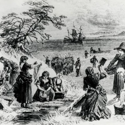 Landing of the Mayflower on Cape Cod 1620 American History Poster Print ...