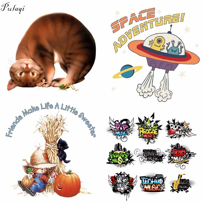 Pulaqi-Alien-Spaceship-Iron-On-Transfers-Patches-Rock-roll-Listen-The ...