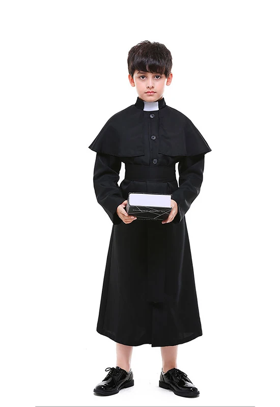 Kids Boy Purim Easter Priest Father Monk Halloween Costume European ...
