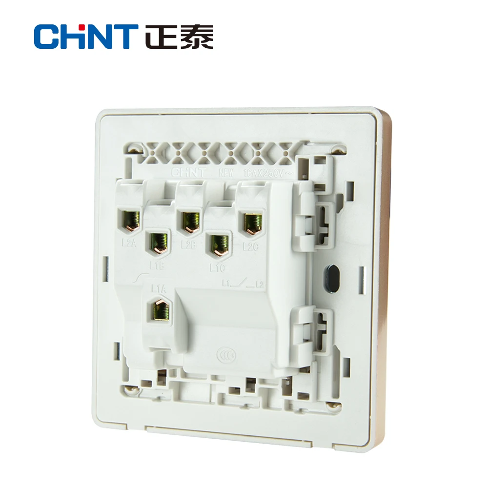 CHINT Wall Switch Socket NEW2D Champagne Gold Panel Three Gang One Way ...