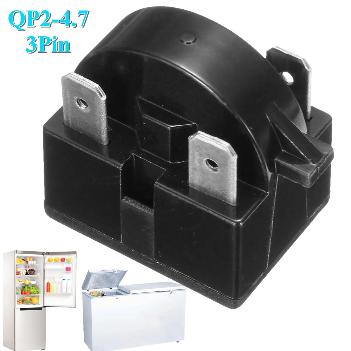 Generic Qp2-4.7 3pin Ptc Refrigerator Start Relay Cooler Compressor ...