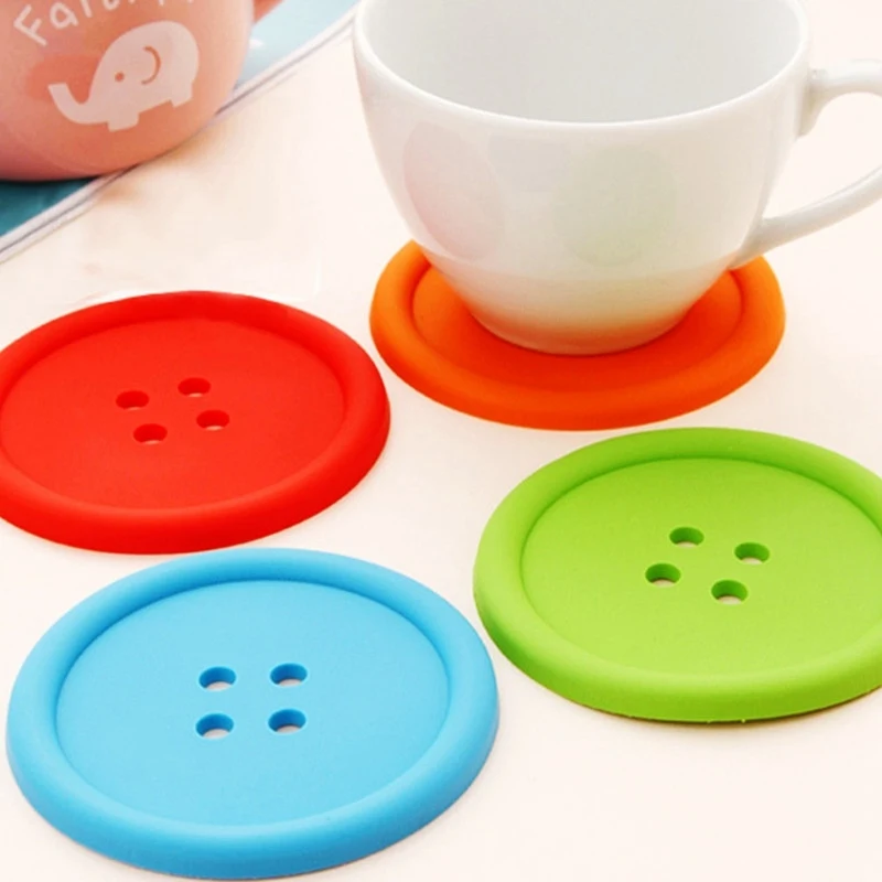 1pcs-Button-Coasters-Silicone-Placemat-Cushion-Mug-Cup-Holder-Household ...