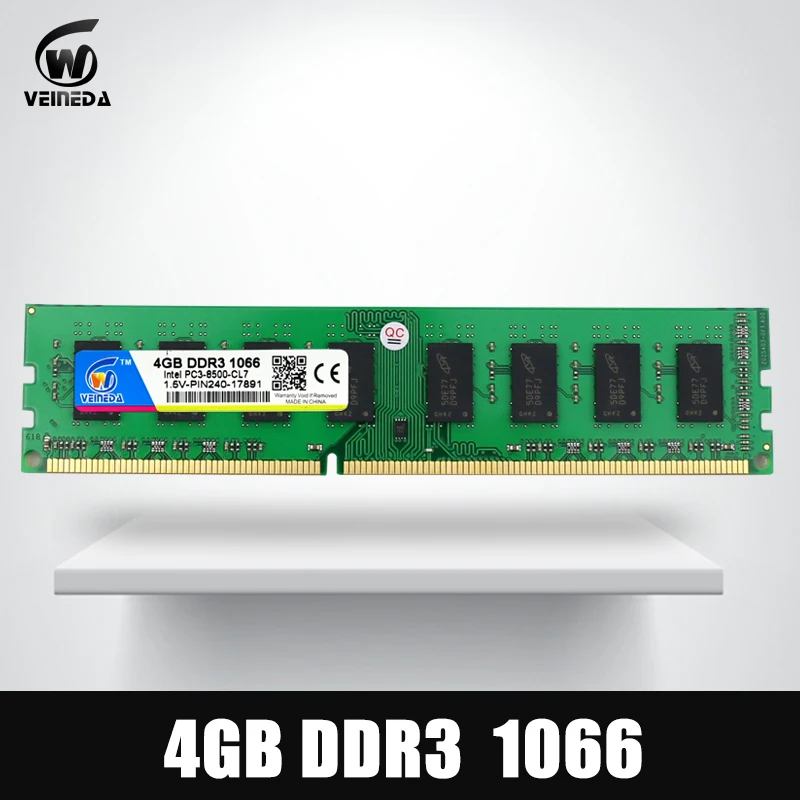 VEINEDA Memory ram DDR3 4gb 1066Mhz ddr 3 4gb PC3 8500 Memoria 240pin ...
