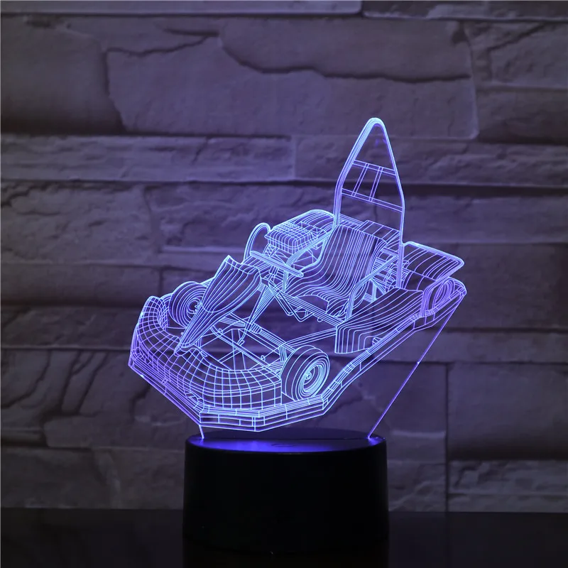 Led 3d Go-kart Modelling Night Lights Kids Touch Button Lighting ...