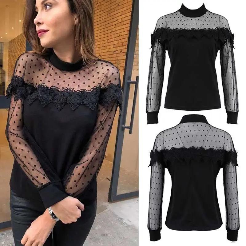 Venta > blusas de encajes elegantes > en stock