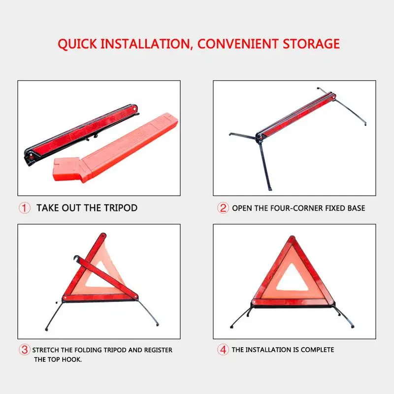 New Folding Emergency Stop Car Warning Band Red Tripod Reflectors ...