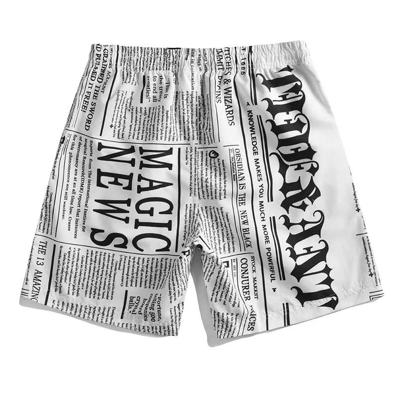Newest Men's White Board Shorts Plus Size Swimming Trunks Boy's Surfing ...