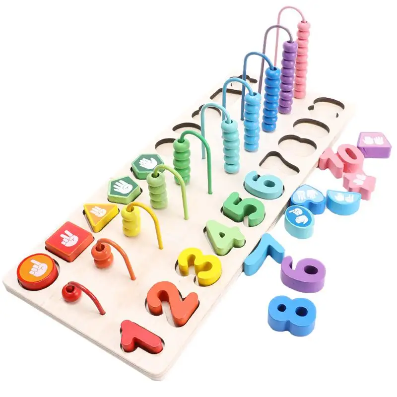 Abacus Toy Wooden Counting Frame With Beads Arithmetic Numbers ...