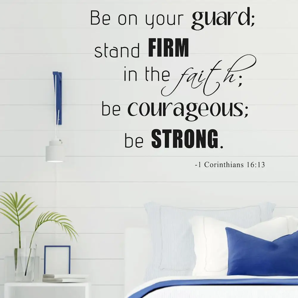 Bible Verse Wall Decals Christian Quote PVC Wall Art Stickers Christ ...