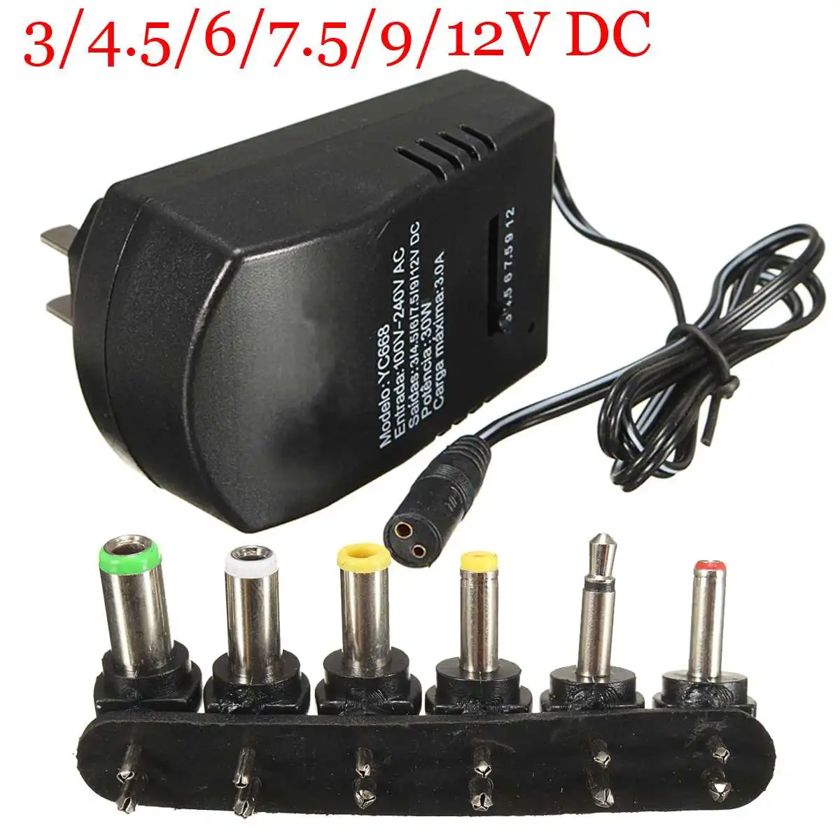 Universal 3 4 5 6 7 5 9 12V 2 5A Power Supply AC DC Wall Power Charger