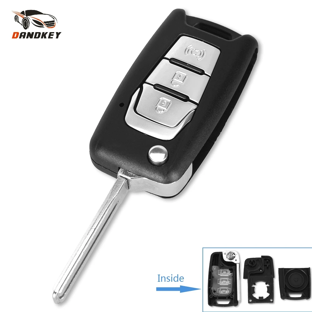 Dandkey 5x Key Shel For Ssangyong Korando New Actyon C200 3 Button Car ...