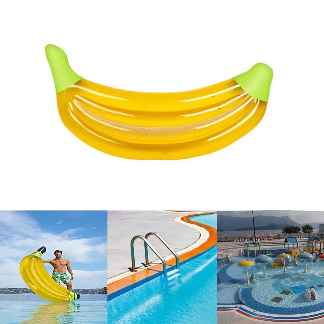 Inflatable Banana Shape Floating Row Water Bed Yellow Float Swimming ...