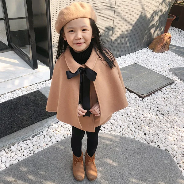Girls-woollen-coats-children-s-cape-overcoat-princess-shawl-Good ...