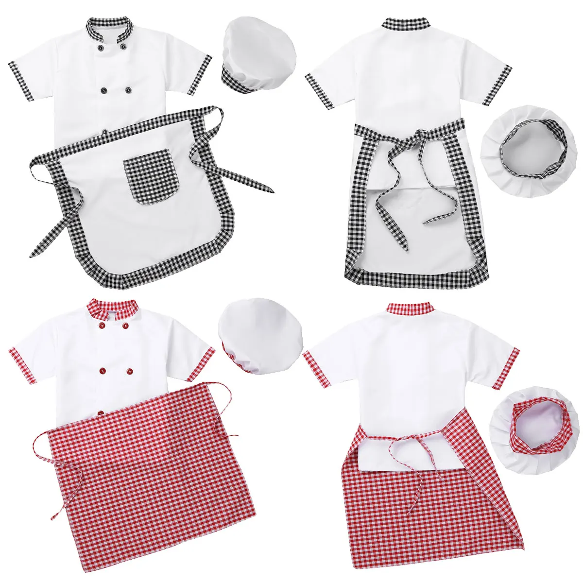 TiaoBug Children Unisex Chef Uniform Kids Boys Girls Chef Jacket with ...