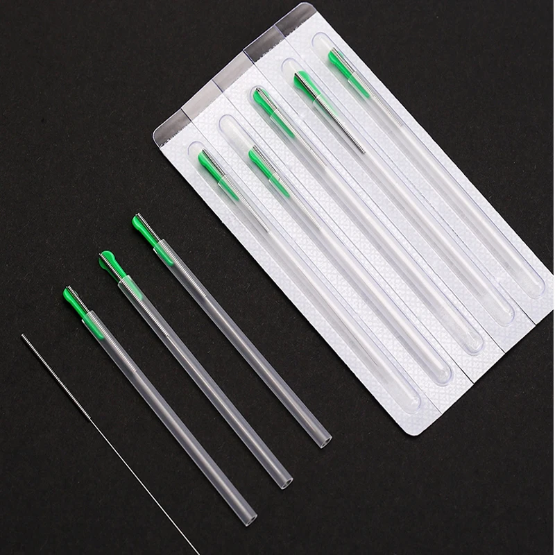 1000pieces disposable Sterile acupuncture needle with tube one needle ...
