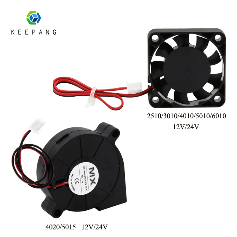 DC 12V 24V Cooling Fan 4020 5015 3D Printer Turbo fan 2510 3010 4010 5010 6015 Fan Hot End ...