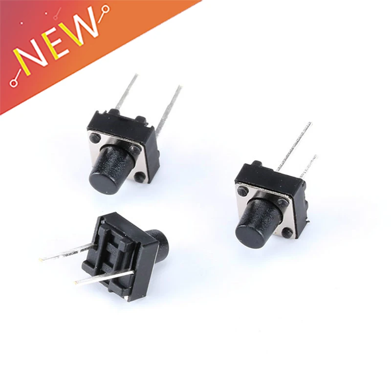 40pcs/lot 6x6x7mm 2pin Smd Tactile Tact Push Button Micro Switch ...