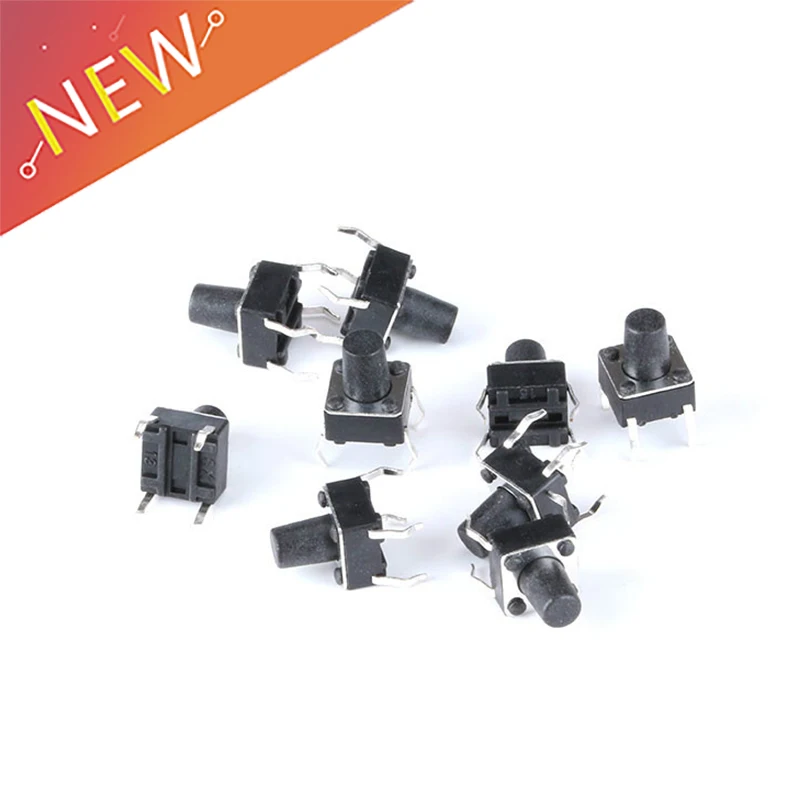 100Pcs/Lot 6x6x7MM Micro Switch Momentary SMD Tactile Tact Mini Push ...