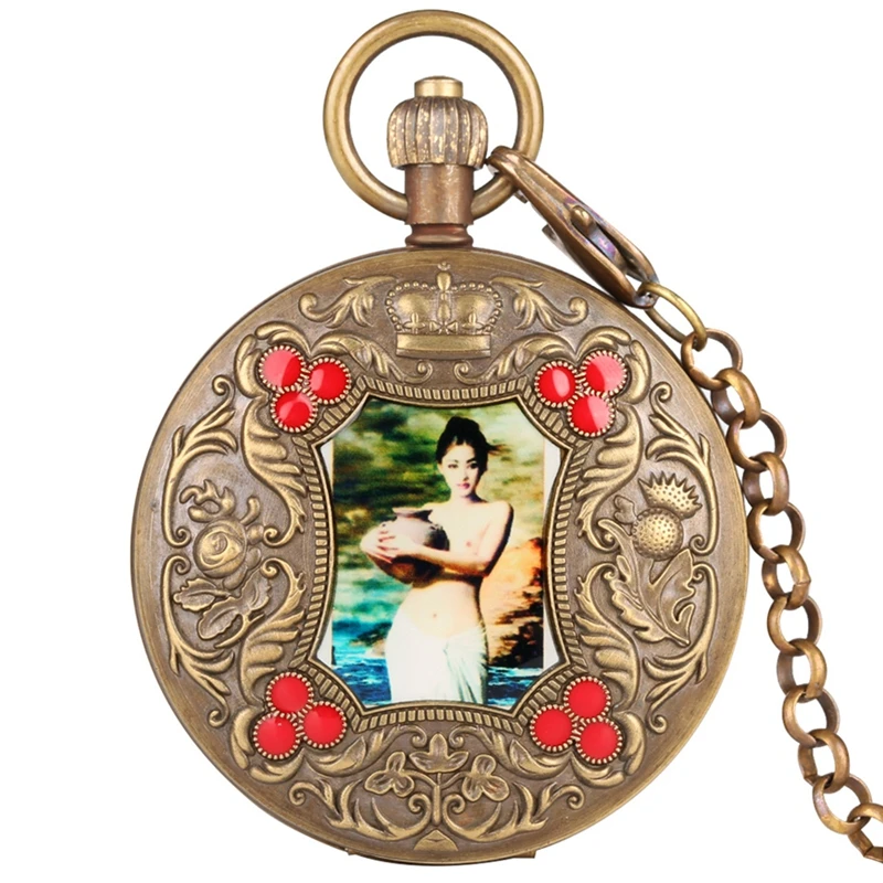Elegant Beauty Arts Image Retro Mechanical Pocket Watch Tourbillon Top ...