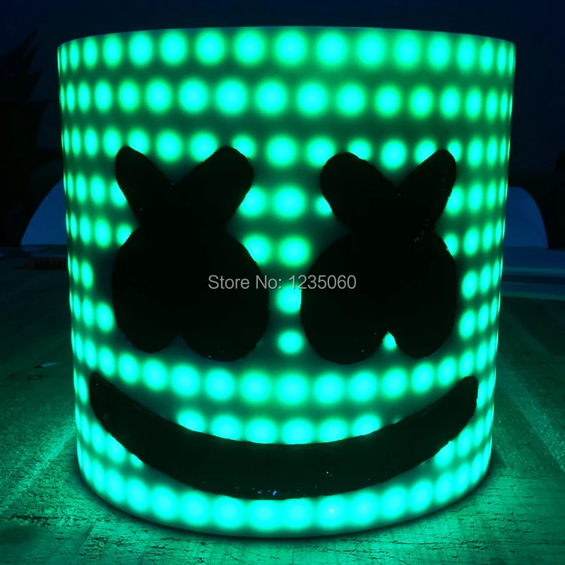 Starlight-led Mask Dj Cosplay Helmet Marshmello Costume Mask Light Up ...
