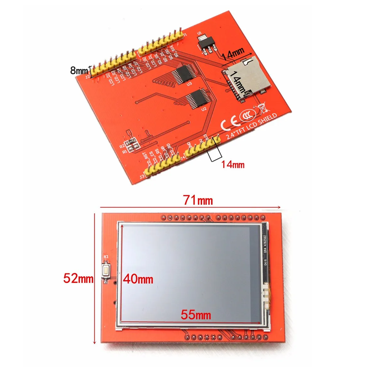 UNO-R3 ATmega328P плата 2,4 дюймов TFT lcd сенсорный экран модуль ...