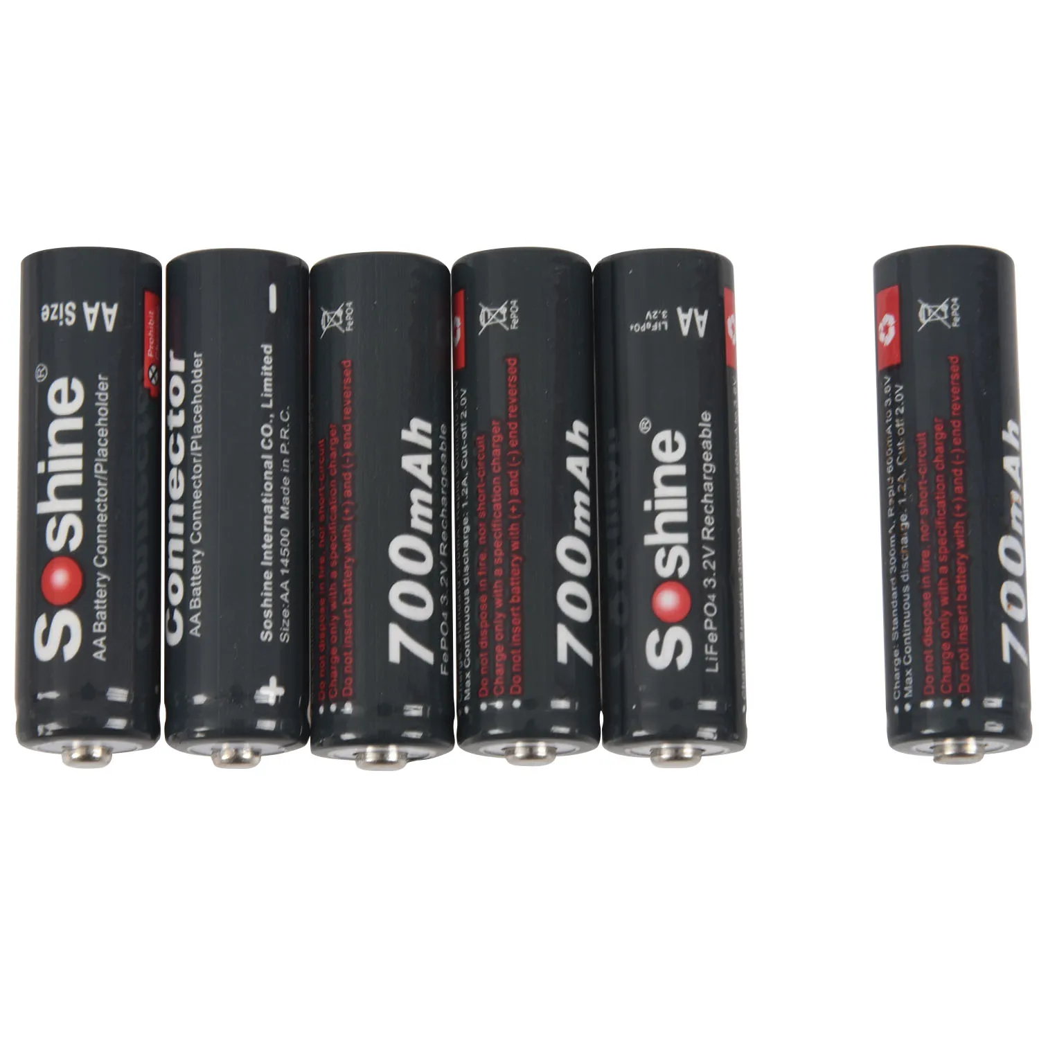 HFES Soshine 4 x AA/14500 700 mAh 3.2 V PCB Protector Li Ion แบตเตอรี่ ...