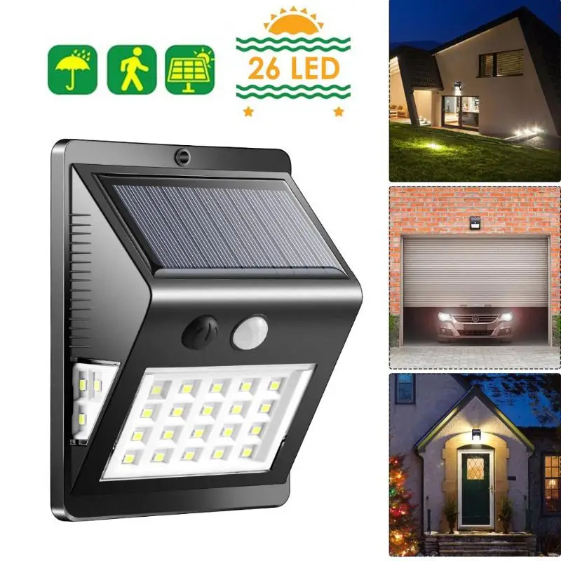 26 светодиодов солнечный датчик движения настенный светильник 3 режима Ip64 наружная уличная