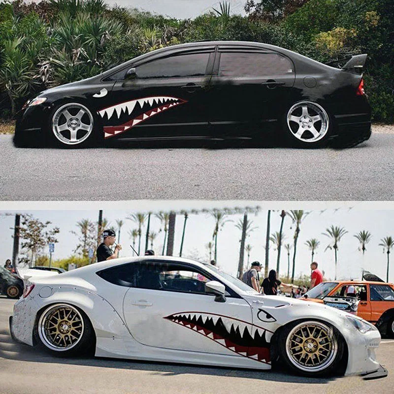 Car Waterproof DIY Shark Mouth Tooth Teeth Graphics PVC Car Sticker ...