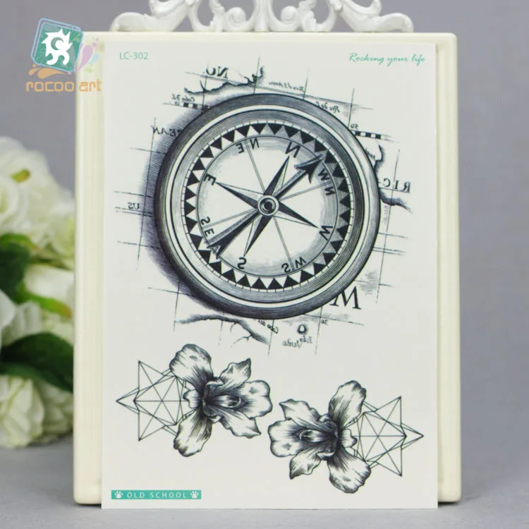 Antique Compass Rose Tattoo