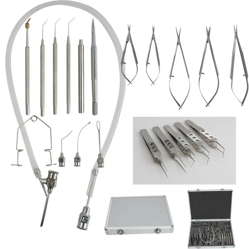 21pcs Ophthalmic Cataract Eye Micro Surgery Surgical Instruments SET ...