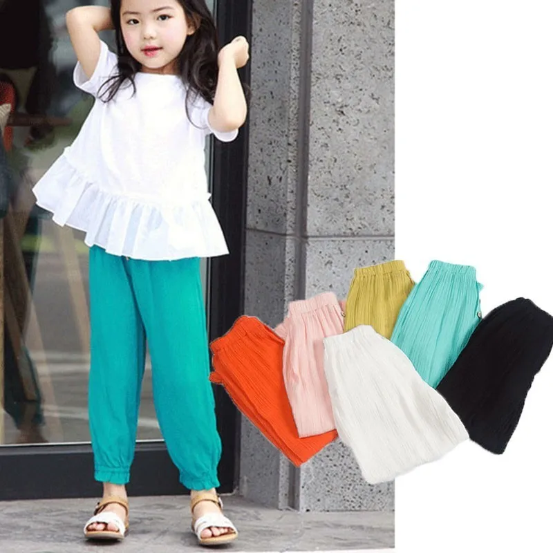 Teenage Girls Pants Spring Kids Pants Girl Summer 2019 Cotton High ...
