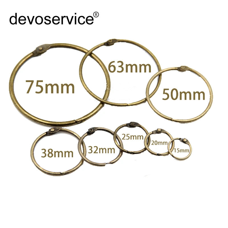 New 10Pcs/Lot Open Binding Ring Knock Bronze Vintage Book Ring Open ...